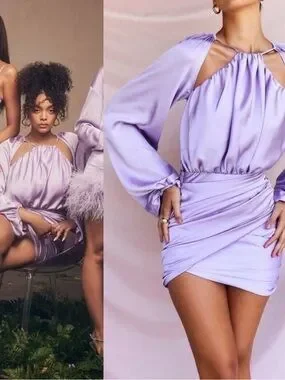House of CB | Dresses | House Of Cb Dress Kate Mini Orchid Long Sleeve ...
